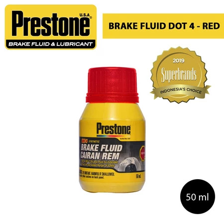 Jual OLI REM MOTOR Prestone Brake Fluid Cairan Rem Dot 4 RED MERAH 50ml ...
