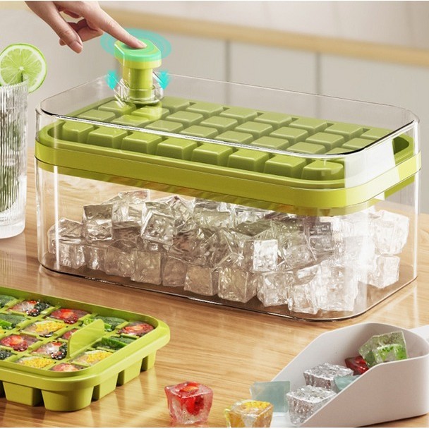 Jual AYACHIE Alat Cetakan Es Batu 32 Grid 1 Tray Food Grade Ditekan ...
