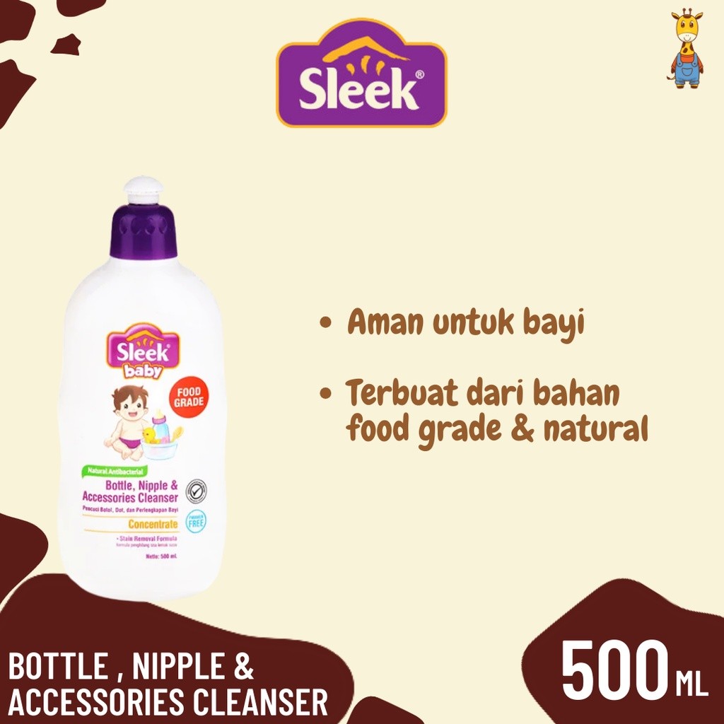 Jual Sleek Baby Nipple Botol 500 ml - Sabun Pencuci Botol | Shopee ...
