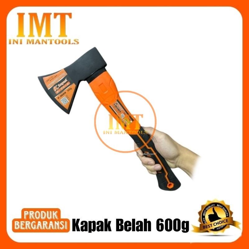 Jual Kapusi Kampak Premium 600g 40cm Kapak belah Gagang Fiber K-9509 ...