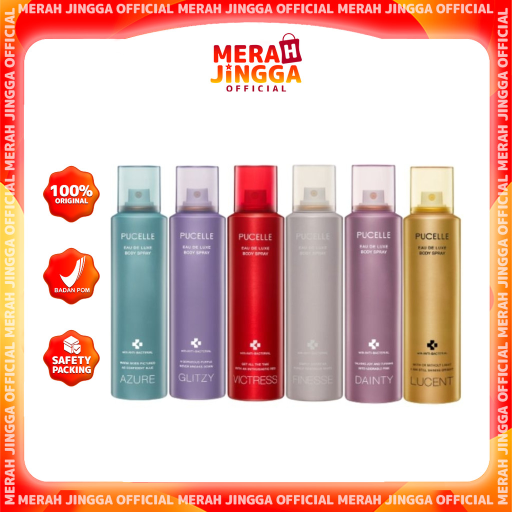 Jual Pucelle Eau De Luxe Body Spray 150ml Parfume Pucelle | Merah ...