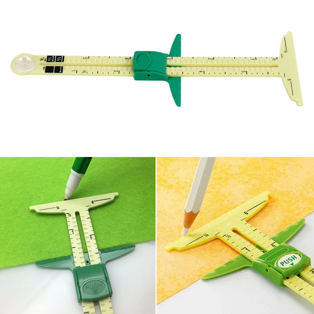 Jual 5-IN-1 Sliding Gauge Poolin Sewing Ruler Patchwork Plastic Measure ...