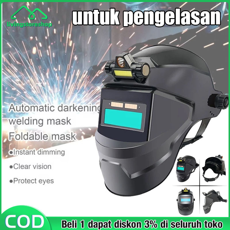 Jual [COD] Helm Kedok Las Otomatis Las Auto Dark Welding Helmet Safety ...