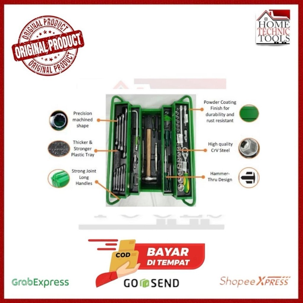 Jual TEKIRO TOOL BOX SET 66 PCS / PERKAKAS KUNCI MEKANIK / PERKAKAS TUKANG ISI 66 PCS / ST ...