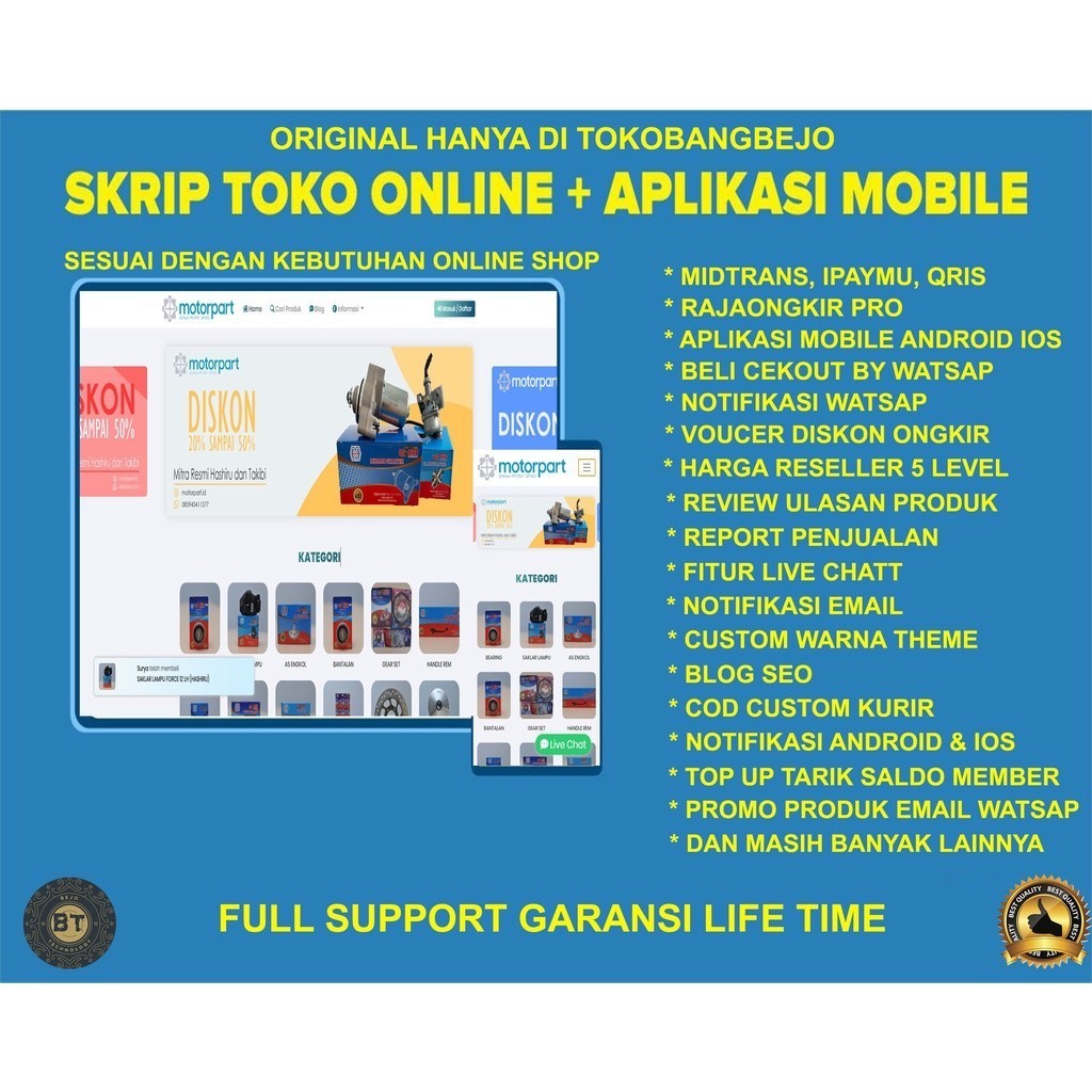 Jual APLIKASI WEB SOURCE CODE TOKO ONLINE DAN ANDROID SIAP PAKAI ...