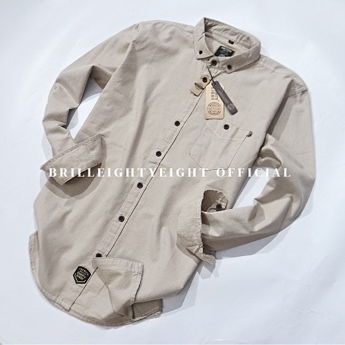 Jual Brill Eighty Eight - Kemeja Polos Panjang Premium Beige2 88 P4098 | Shopee Indonesia