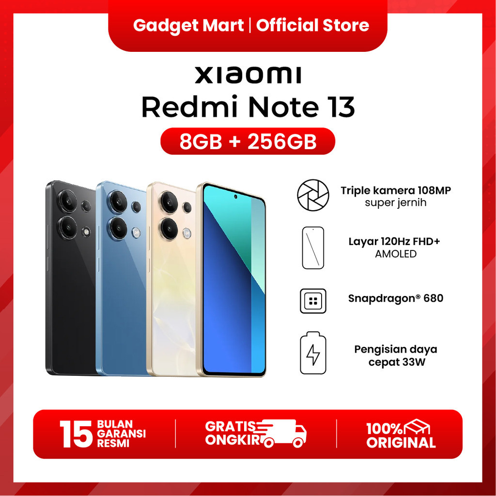 Jual Xiaomi Redmi Note 13 4G 8/256GB - Garansi Resmi | Shopee Indonesia