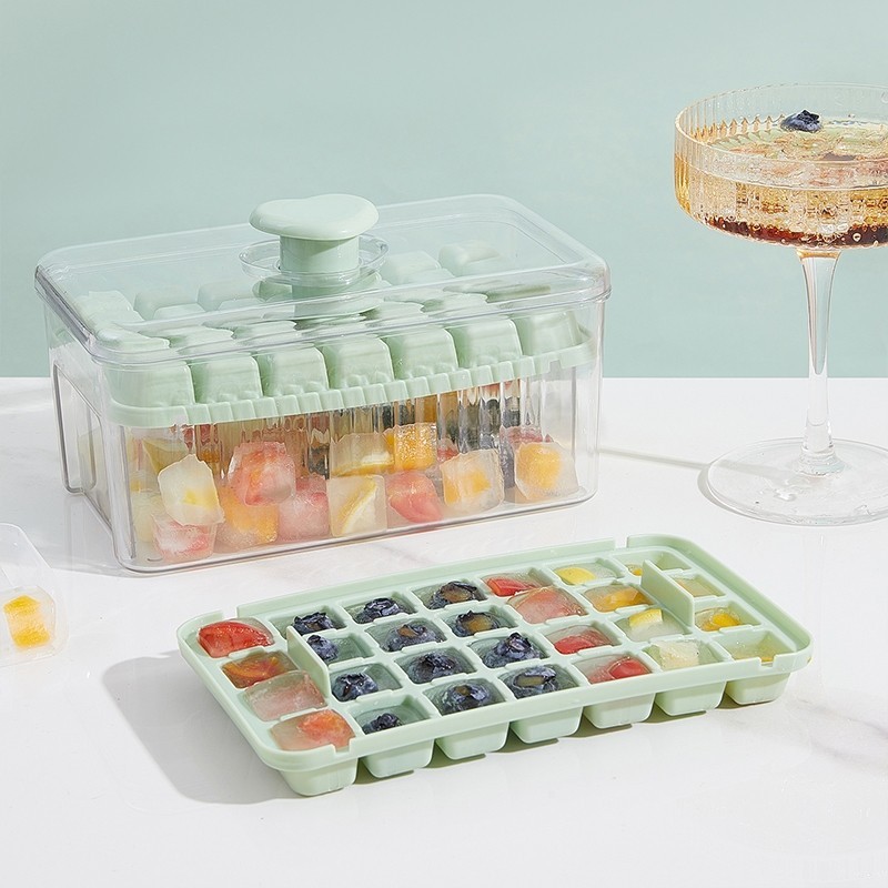 Jual Es Batu Love Maker Cetakan Es Batu 32 Grid 2 Tray Wadah Transparan ...