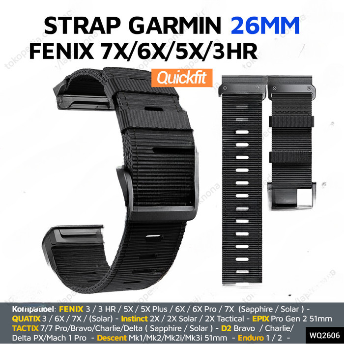 Jual BEST SELLER QUICKFIT 26mm CAMO CANVAS NYLON Strap Garmin Fenix 7X ...