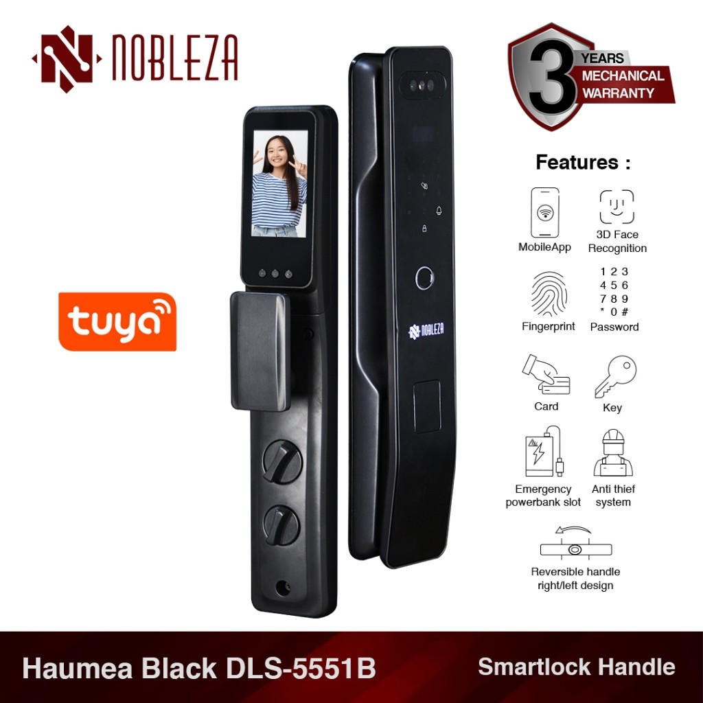 Jual NOBLEZA Smart Door Lock Kunci Pintu Digital Handle Camera Face ...