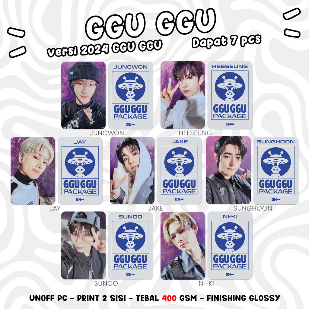 Jual (DAPAT 7 PCS) Photocard EN*HAIP3N GGU GGU PACKAGE 2024 Unofficial ...