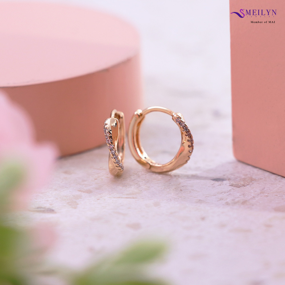 Jual MEILYN Anting Jepit Perhiasan Motif Silang Cross Gold 18K ...