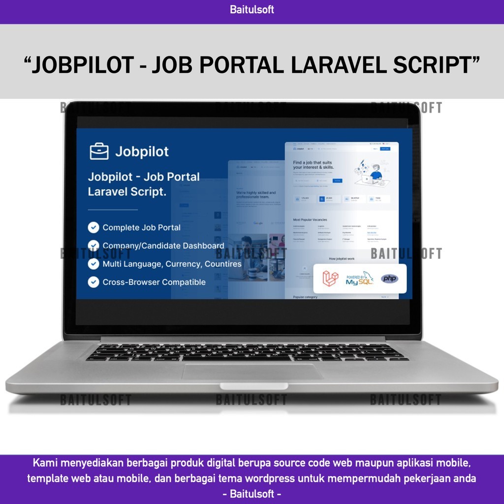 Jual SOURCE CODE APLIKASI WEB JOBPILOT - JOB PORTAL LARAVEL SCRIPT D198 BAITULSOFT | Shopee ...