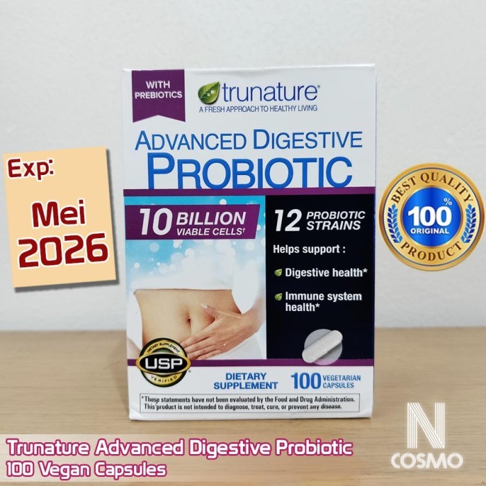 Jual Trunature Advanced Digestive Probiotic 100 Vegan Capsule 10 ...
