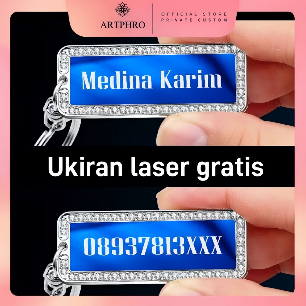 Jual Gantungan Kunci Ukiran nama kustom gratis/ukiran laser huruf dan ...