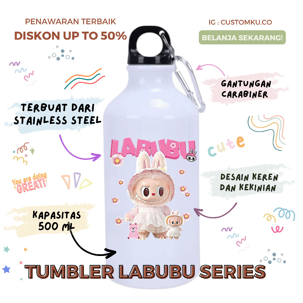Jual Labubu Tumbler 500 ml / Botol Labubu The Monsters - Labubu Have A ...