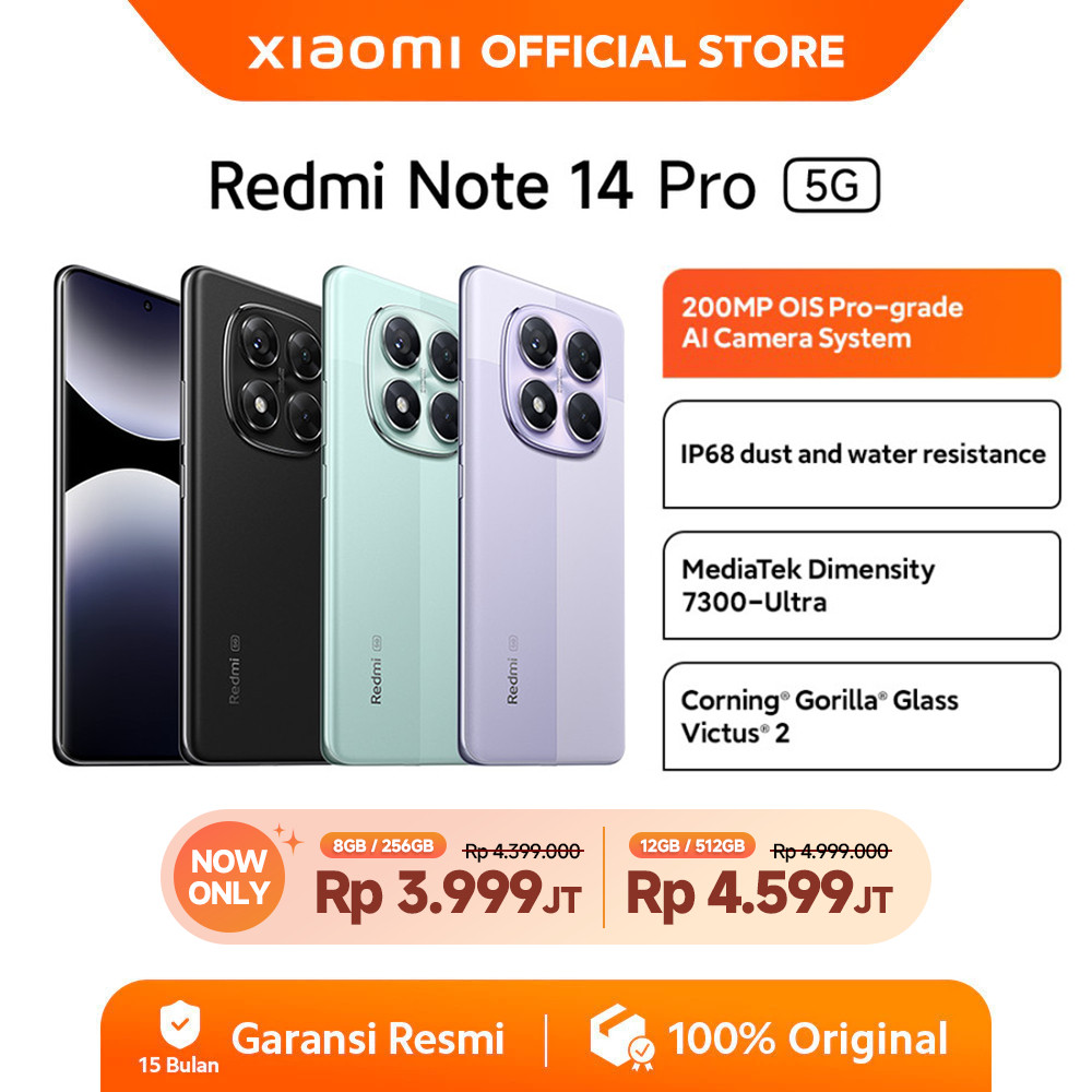 Jual Xiaomi Redmi Note 14 Pro 5G | 200MP OIS Pro-grade AI Camera System ...