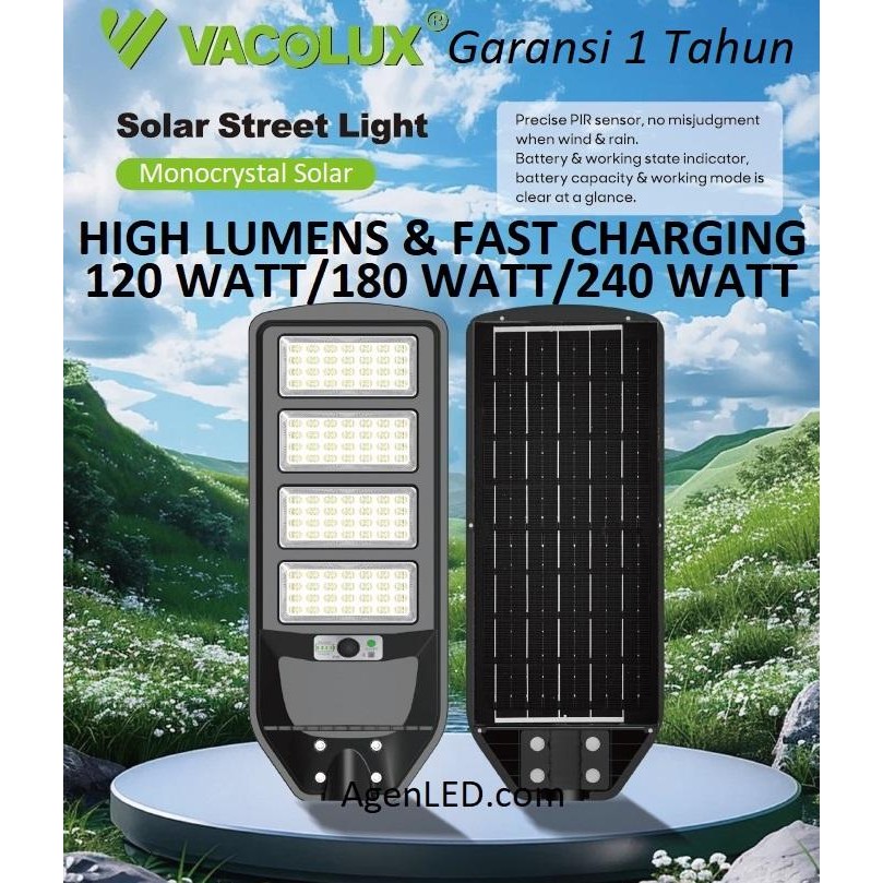 Jual VACOLUX Lampu Jalan PJU LED Solar Cell 120W 180W 240W Panel Surya ...