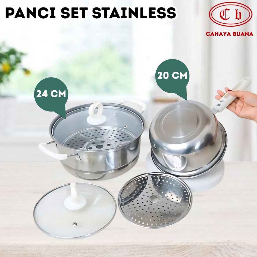 Jual Panci Set Panci MultiFungsi 2 In 1 (Panci Susu + Panci Sup) 20 cm ...