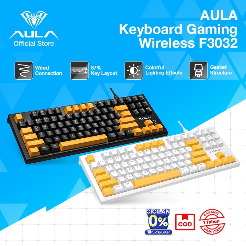 Jual NEW AULA Keyboard Mechanical Wired Keyboard Gaming Kabel 80% ...