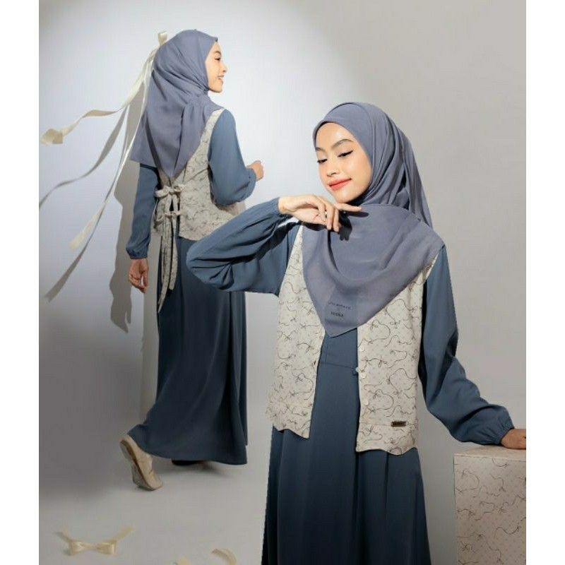 Jual Ready cod - CASSIY DRESS by JILBRAVE | 3 IN 1 Look Gamis Set Vest Motif Pita | Feminine ...
