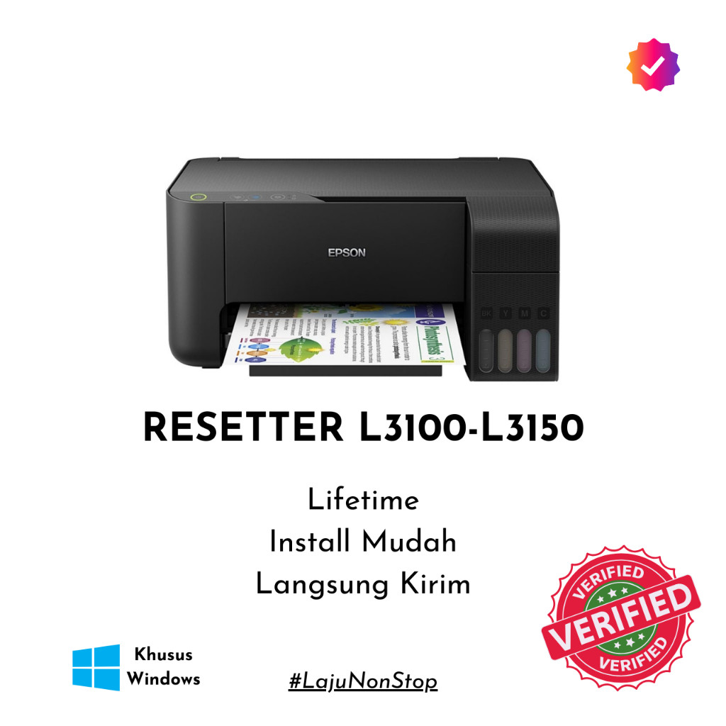 Jual Software RESETTER Epson L3110-L3150-L3100-L3001/+ Video Panduan ...