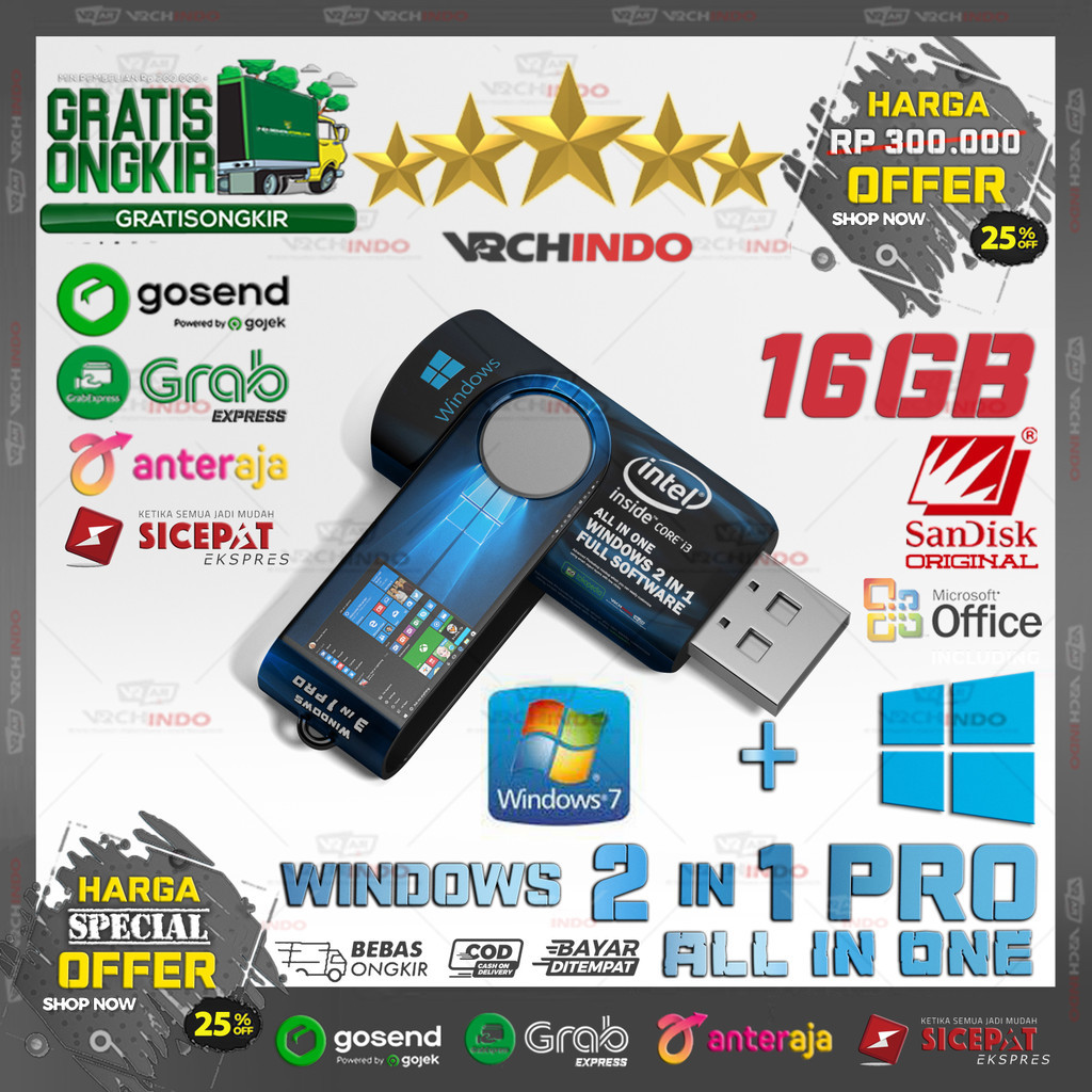 Jual Flashdisk USB Installer Multi OS (2 in 1 Boot) untuk Instalasi ...