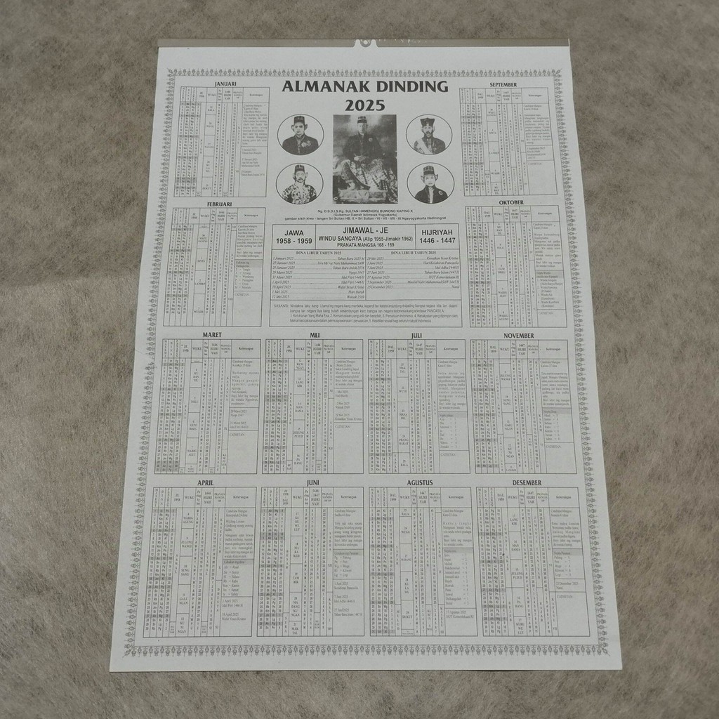 Jual Almanak Dinding 2025 / Kalender Almanak Dinding 2025 | Shopee ...