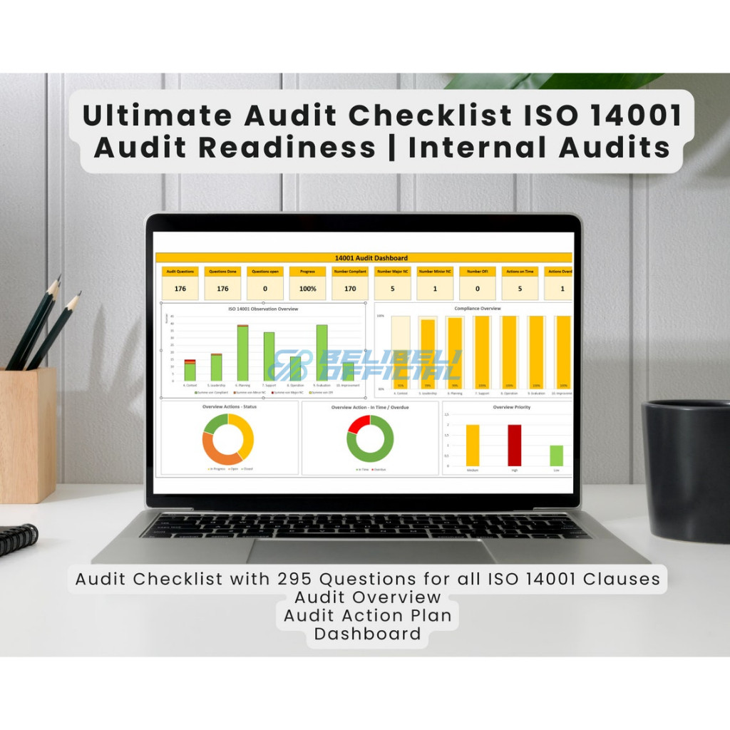 Jual Internal Audit Excel Template Siap Edit | Ultimate ISO 14001 | Audit Readiness Checklist ...