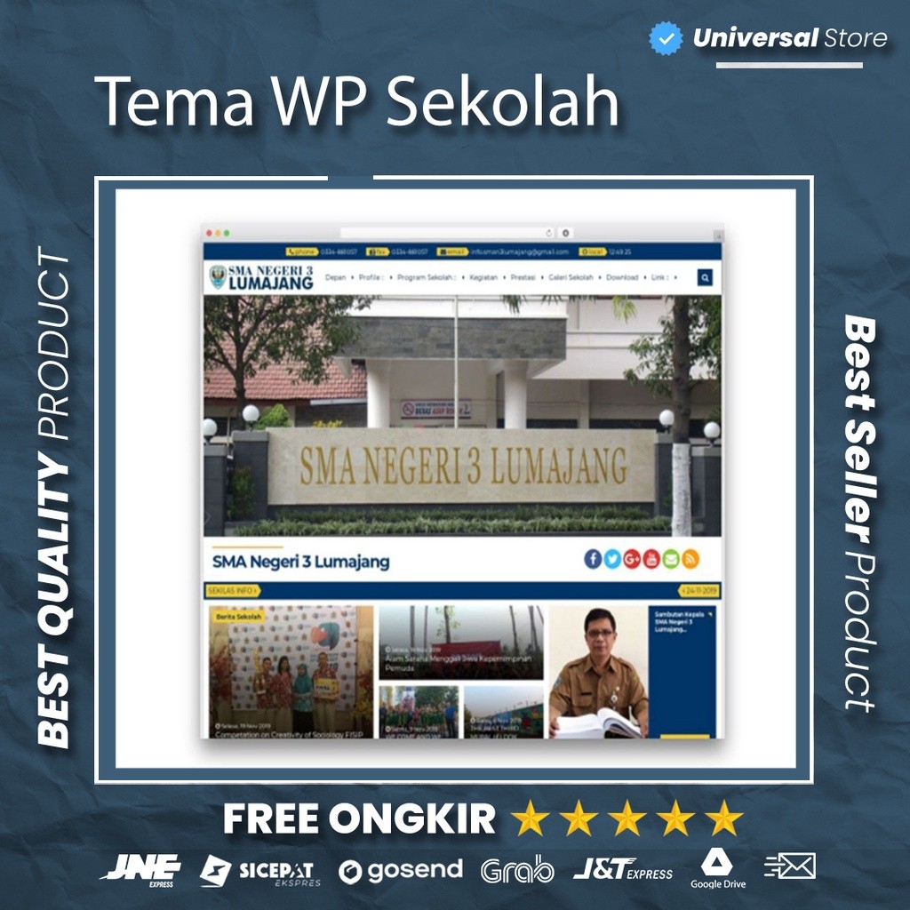 Jual Website Sekolah Kampus Indonesia Responsive Theme WordPress ...