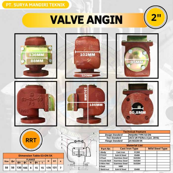 Jual VALVE ANGIN 2" KS-50 5K IMPORT AIR VENT HEAD MARINE | Shopee Indonesia