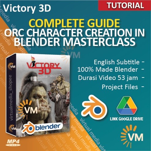 Jual TUTORIAL 3D BLENDER ORC CHARACTER MASTERCLASS MODELING KARAKTER ...