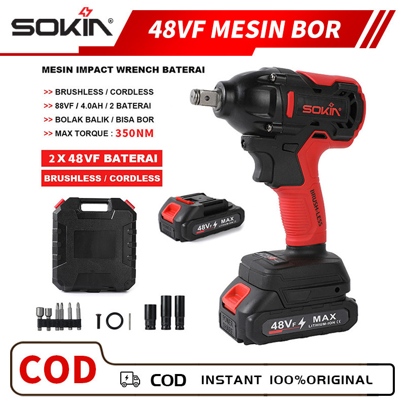Jual Brushless Mesin bor Impact baterai 13MM Cordless Impact wrench ...
