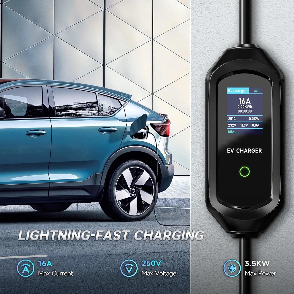 Jual 3.5KW/7KW Portable EV Charger for Tesla Model 3/X/Y/S EVSE Fast ...