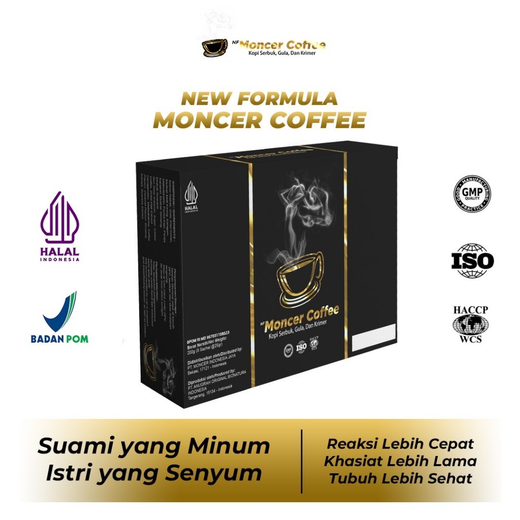 Jual NFMONCERCOFFEE Sudah Halal & BPOM Moncer Minuman Pria 1 Box isi 8 ...
