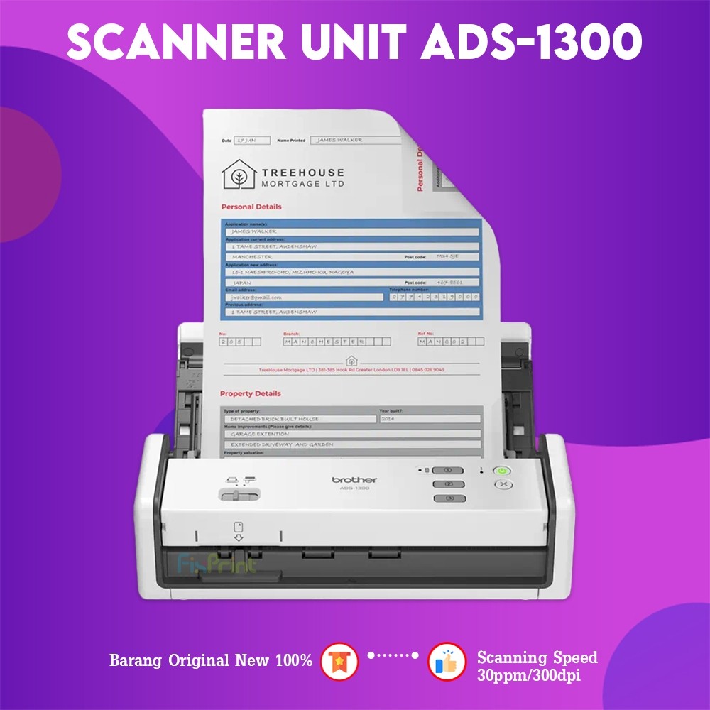 Jual FixPrint Mesin Portable Scan Dokumen ADS 1300 Scanner Brother ...