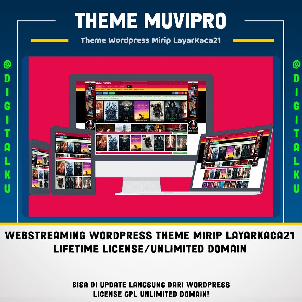 Jual Muvipro Theme Wordpress Webstreaming LAYARKACA21 LK21 (Lifetime ...