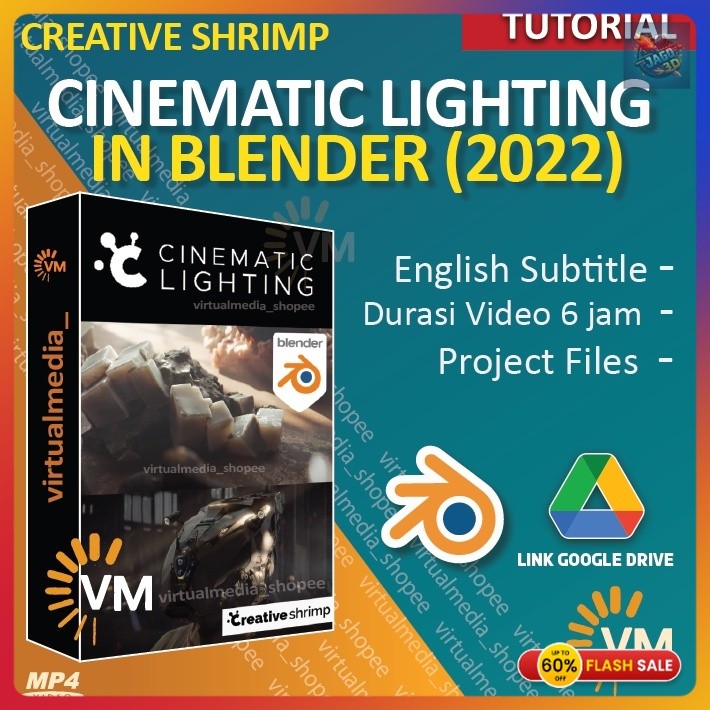Jual TUTORIAL CINEMATIC LIGHTING IN 3D BLENDER CREATIVE SHRIMP REALISTIC LIGHT RENDER CYCLES ...