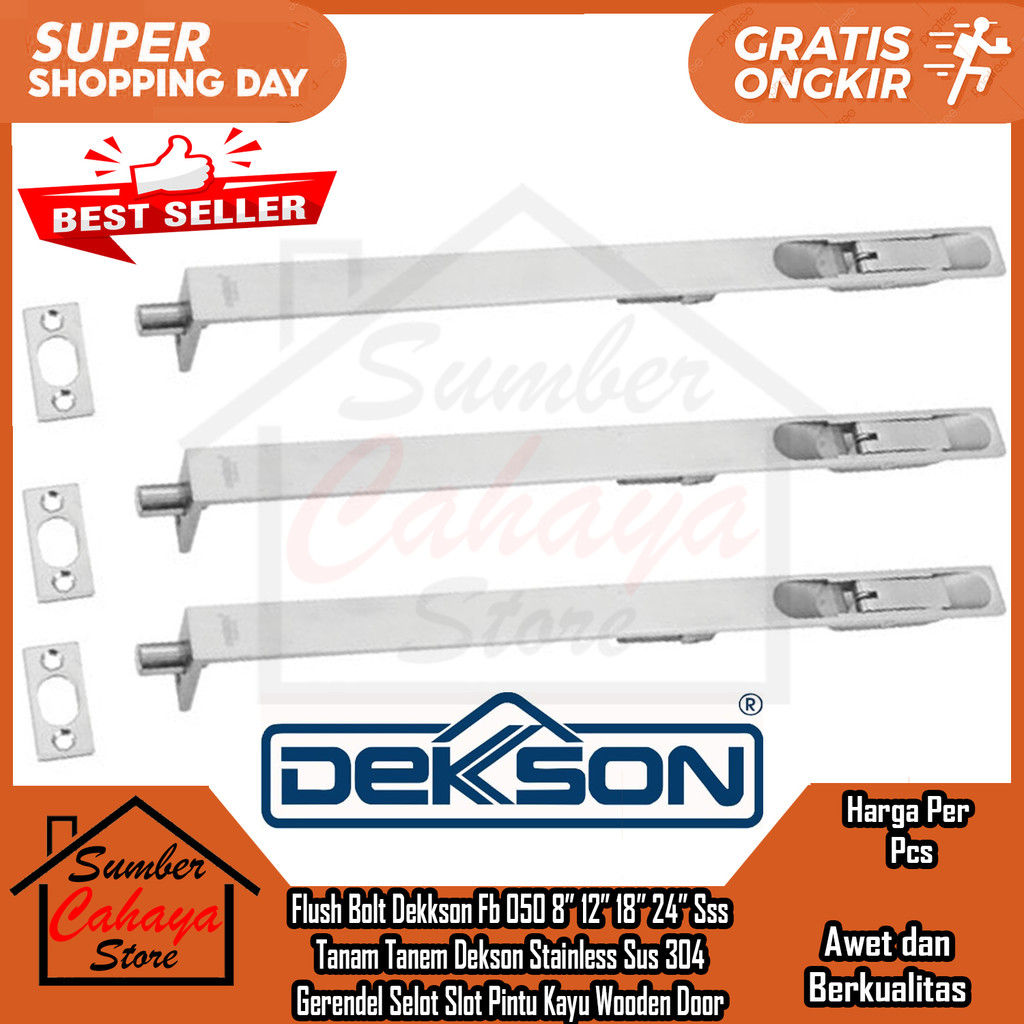 Jual Flush Bolt Dekkson Fb 050 8” 12” 18” 24” Sss Grendel Tanam Tanem ...