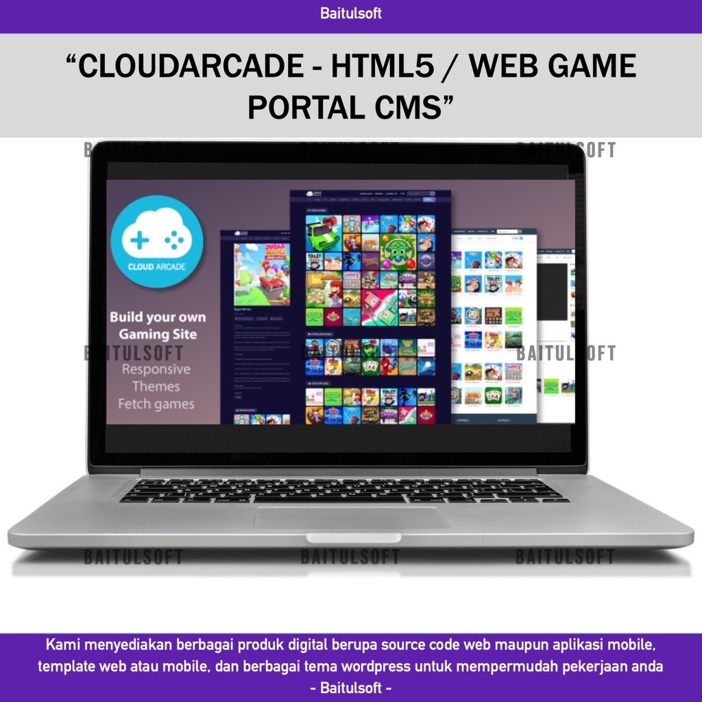 Jual SOURCE CODE APLIKASI WEB CLOUDARCADE - HTML5 / WEB GAME PORTAL CMS D146 BAITULSOFT | Shopee ...