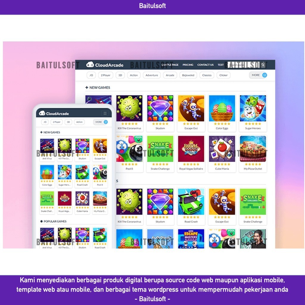 Jual SOURCE CODE APLIKASI WEB CLOUDARCADE - HTML5 / WEB GAME PORTAL CMS ...