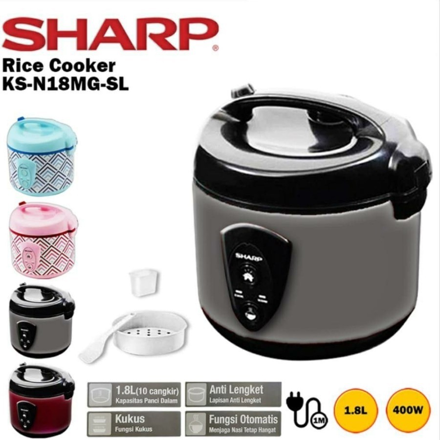 Jual [COD READY] RICE COOKER / MAGIC COM SHARP KSN 18 MG SL RD / KS ...