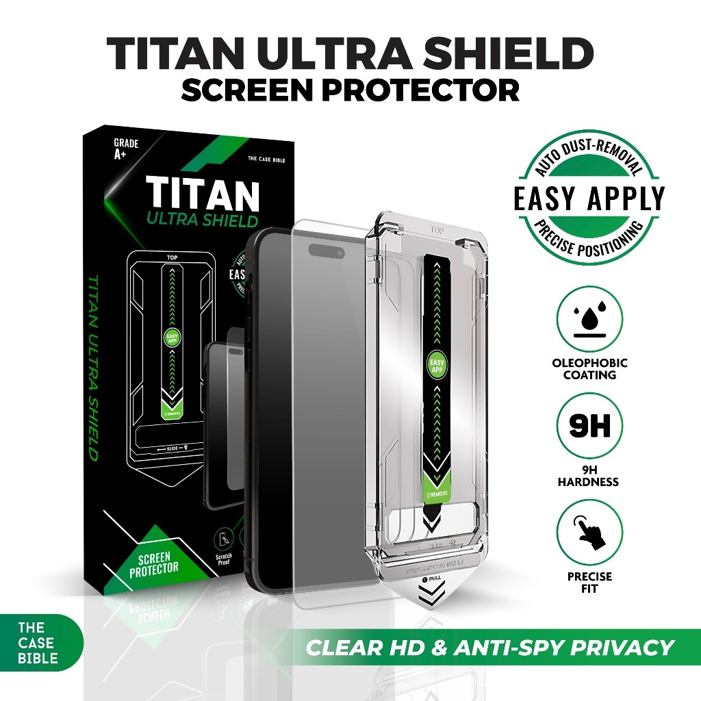 Jual TITAN Tempered Glass Clear/Privacy Glossy Auto Apply Screen ...