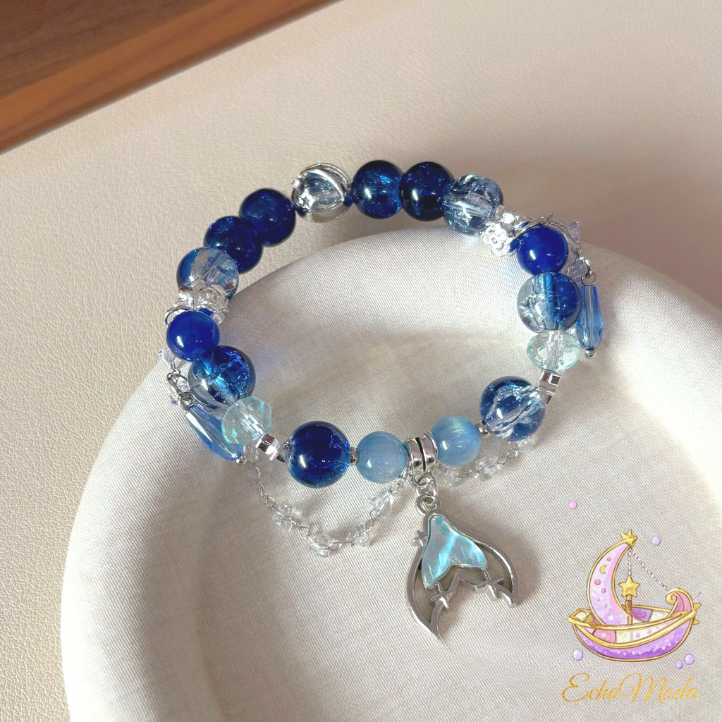 Jual [Ready]Gelang manik-manik ekor ikan biru laut dalam gradien Desain ...