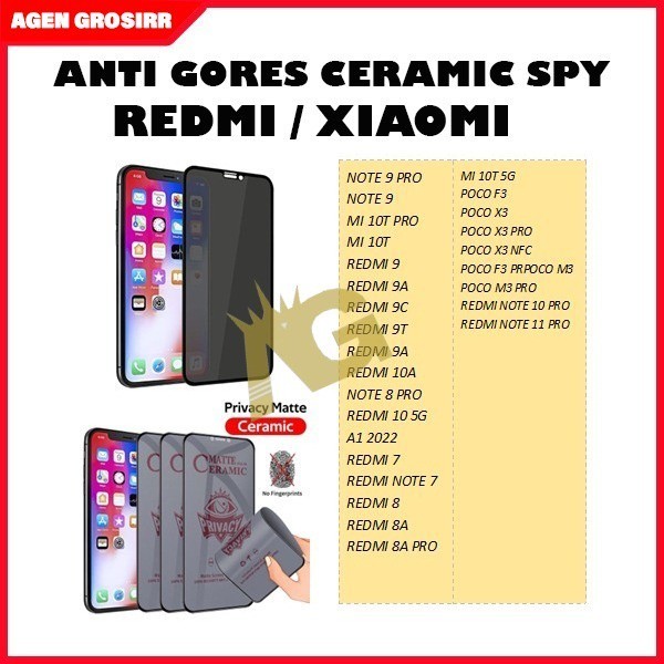 Jual AG- ANTI GORESS CERAMIC SPY REDMI XIAOMI 6X MIA2 NOTE 9 PRO 12C ...