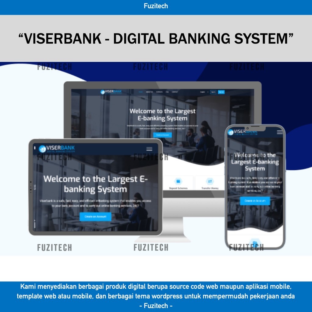 Jual SOURCE CODE APLIKASI WEB VISERBANK - DIGITAL BANKING SYSTEM D297 FUZITECH | Shopee Indonesia