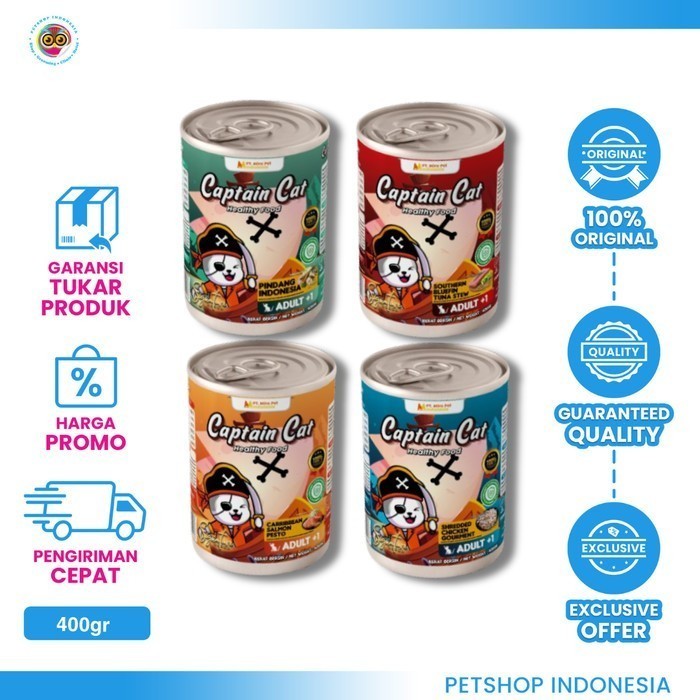 Jual Captain Cat Canned Signature Adult 400gr - Makanan Basah Kucing ...