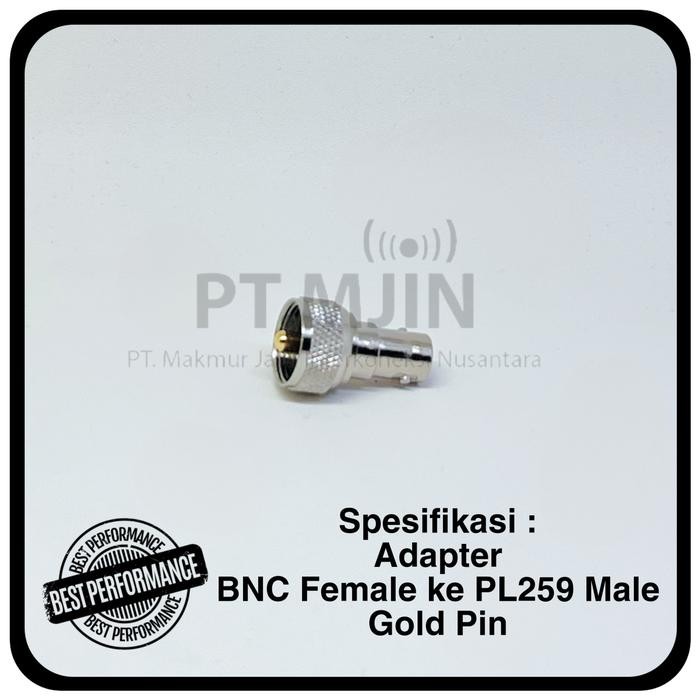 Jual AMS99 Konektor Adapter BNC Female ke PL259 Male Goldpin Standar Quality | Shopee Indonesia