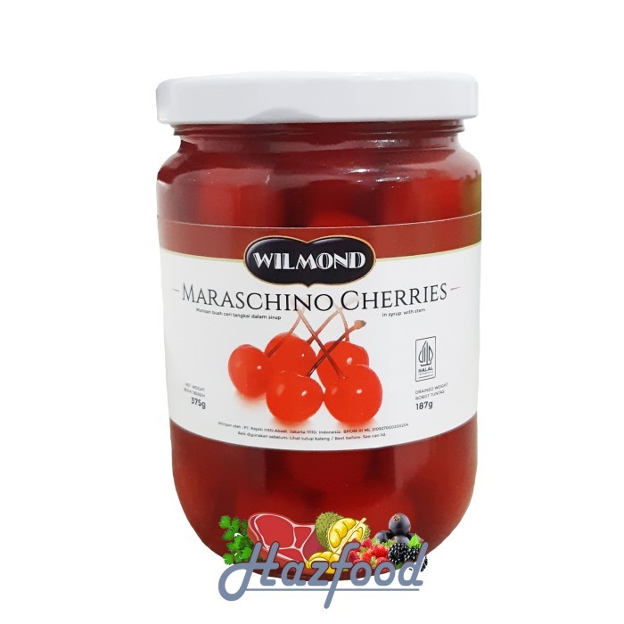 Jual Buah Ceri Merah Tangkai | Maraschino Cherries Wilmond 375 Gram ...