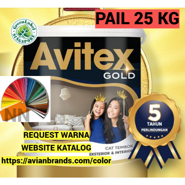 Jual CAT TEMBOK 25KG AVITEX GOLD PILIH WARNA BISA REQUEST WARNA CAT ...